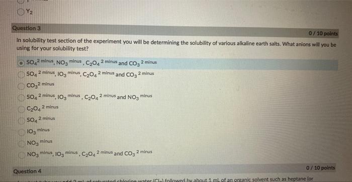 Solved In solubility test section of the experiment you will | Chegg.com