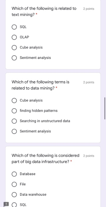 Solved Answer all questions (2 points each) 2 points All of | Chegg.com Solved Answer all questions (2 points each) 2 points All of | Chegg.com