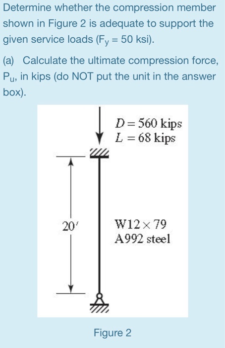 Solved b) calculate the compressive strength of the column | Chegg.com