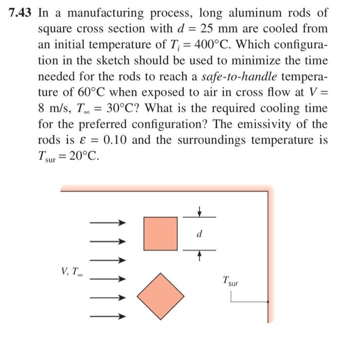 Solved = 7.43 In a manufacturing process, long aluminum rods | Chegg.com