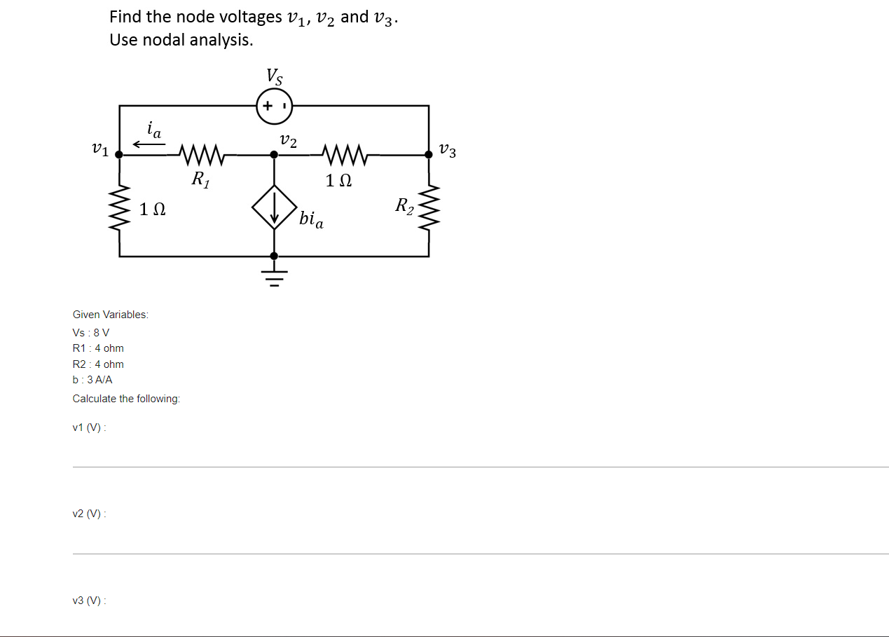 Solved Find the node voltages v1,v2 ﻿and v3.Use nodal | Chegg.com
