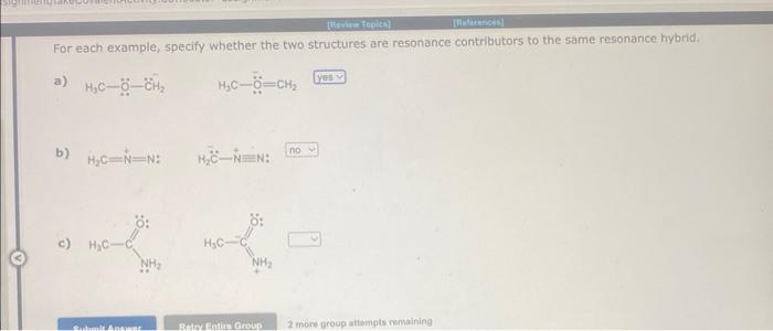 Solved For each example, specify whether the two structures | Chegg.com