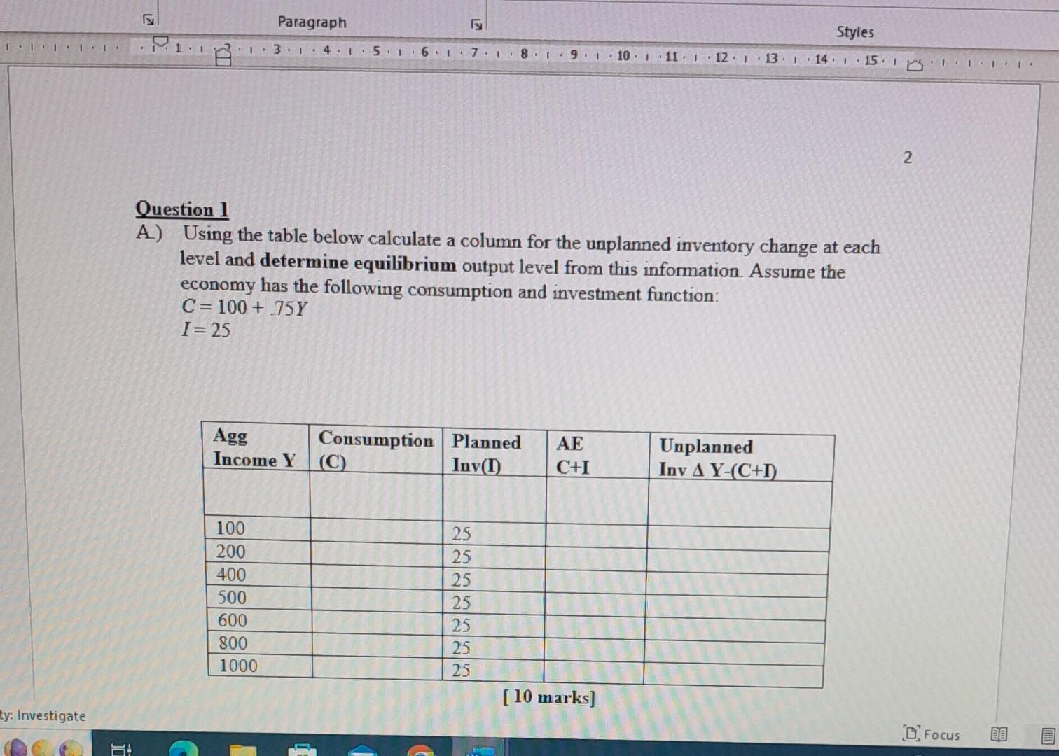 Solved ility: Investigate Question 1 A) Using the table | Chegg.com