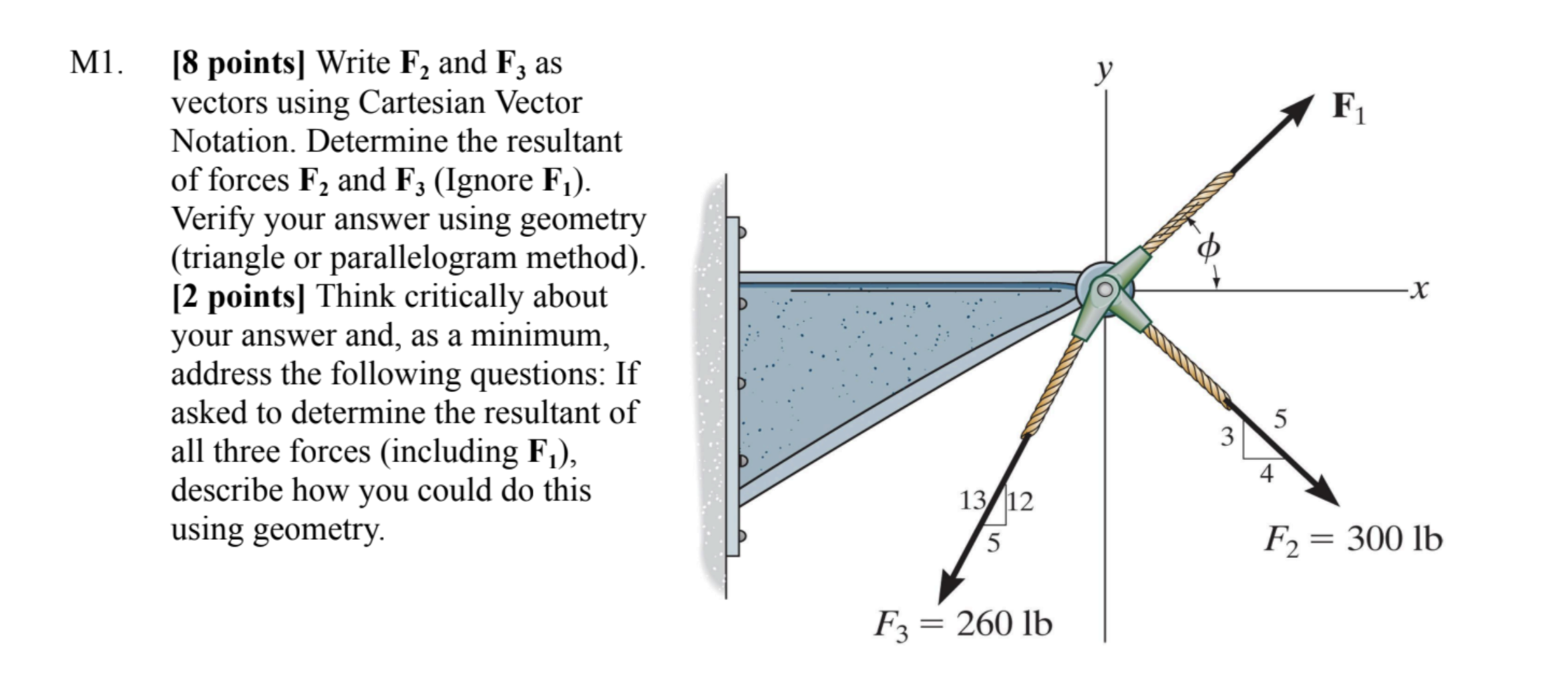 M1. [8 ﻿points] ﻿Write \( \mathbf{F}_{2} \) ﻿and | Chegg.com