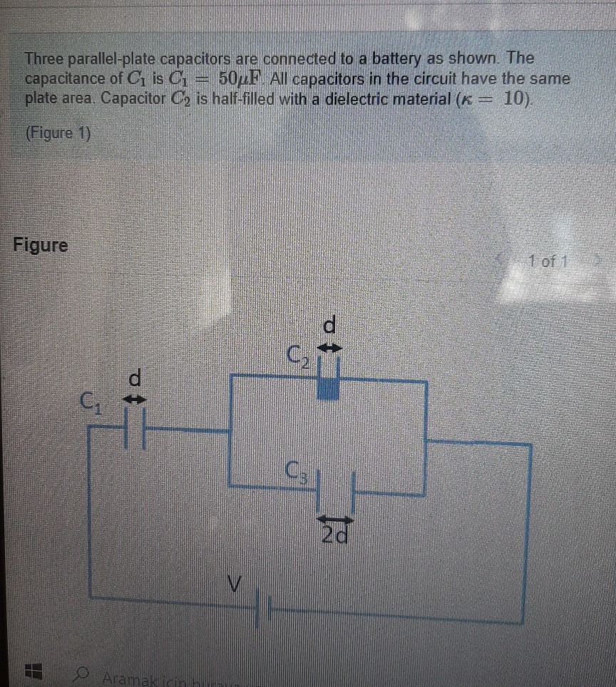 Solved Three parallel-plate capacitors are connected to a | Chegg.com