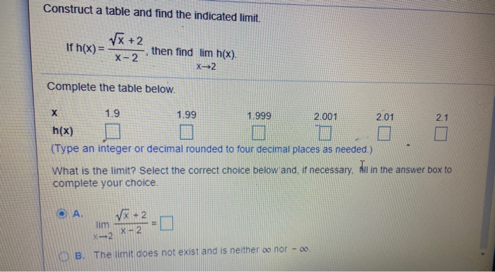 Solved Use the table of values to estimate lim f(x). 1 X | Chegg.com