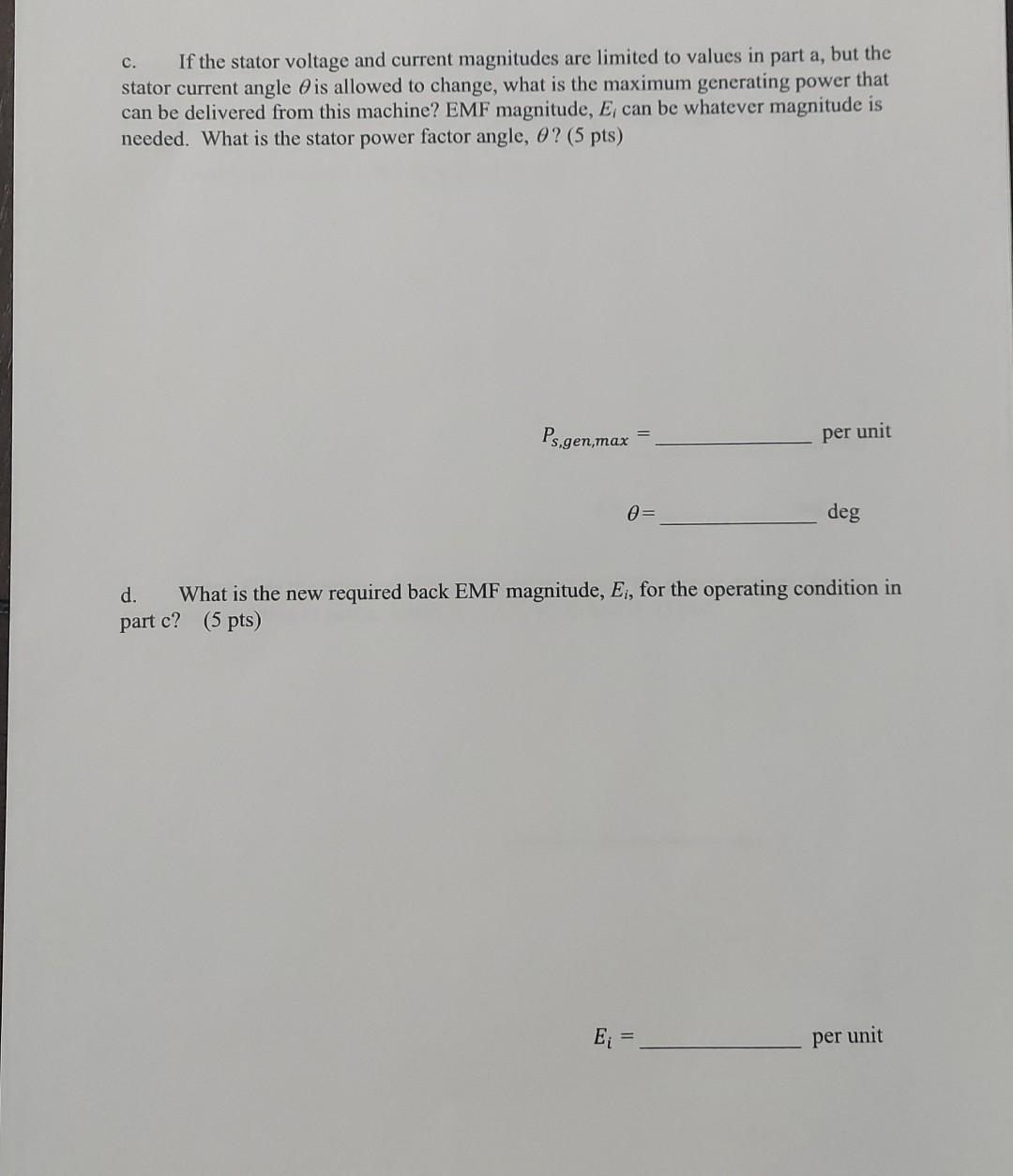 Solved Problem 2 Consider A Round Rotor Synchronous Machine