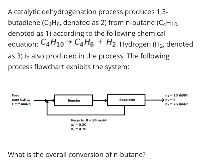 Solved A catalytic dehydrogenation process produces 1,3- | Chegg.com