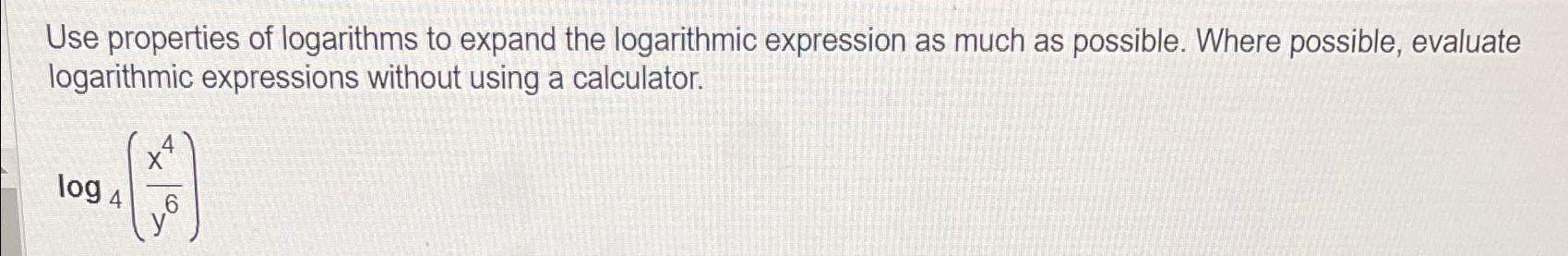 Solved Use properties of logarithms to expand the | Chegg.com