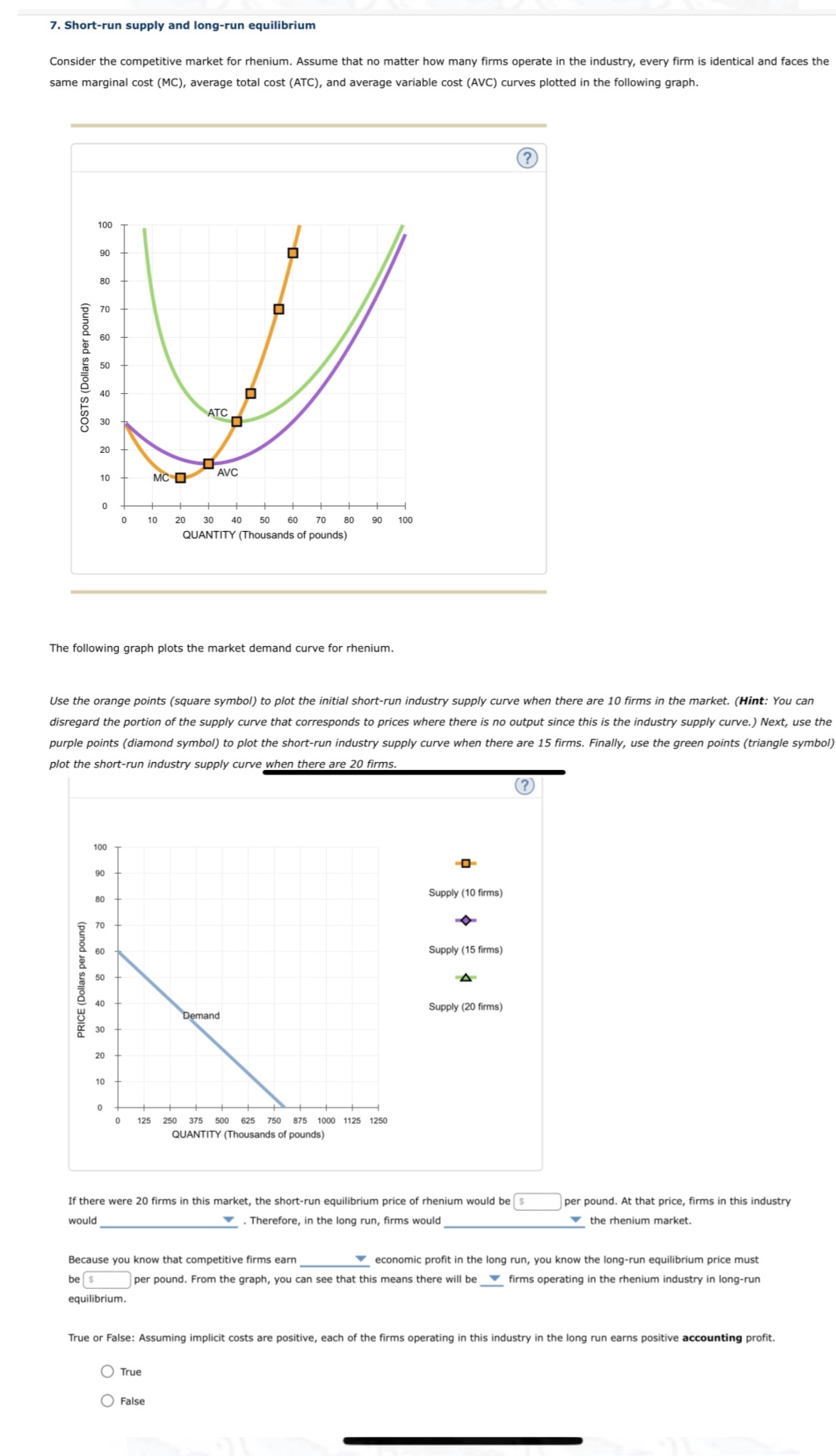 Solved Short-run supply and long-run equilibriumConsider the | Chegg.com
