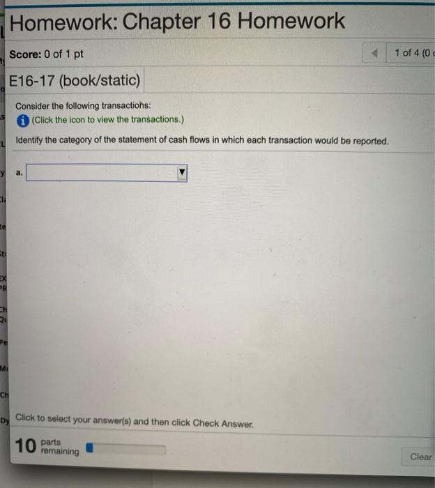 Solved Homework Chapter 16 Homework Score 0 Of 1 Pt 1 Of 4