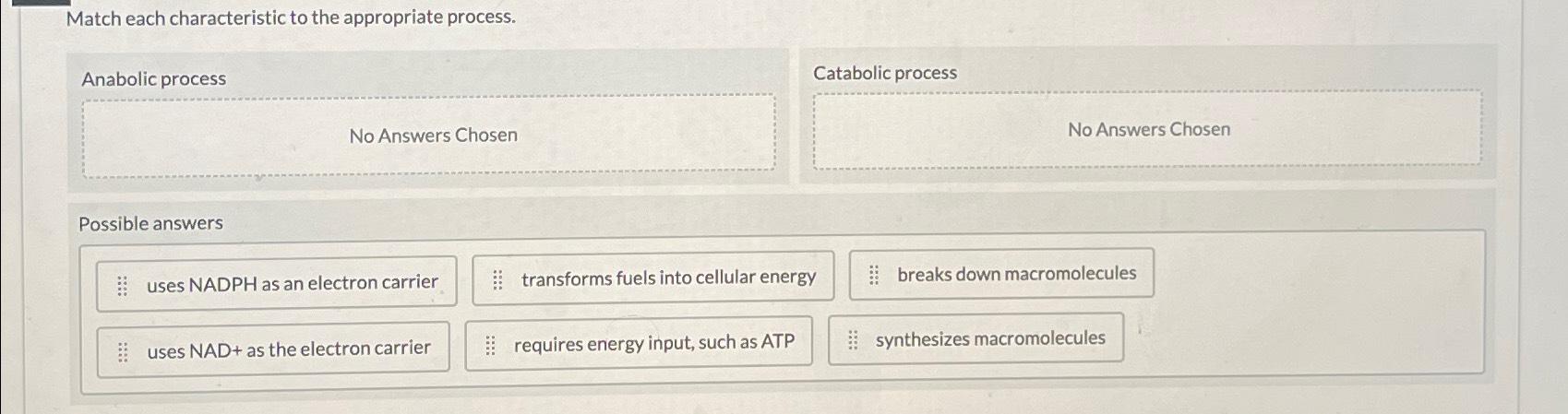 Solved Match each characteristic to the appropriate | Chegg.com