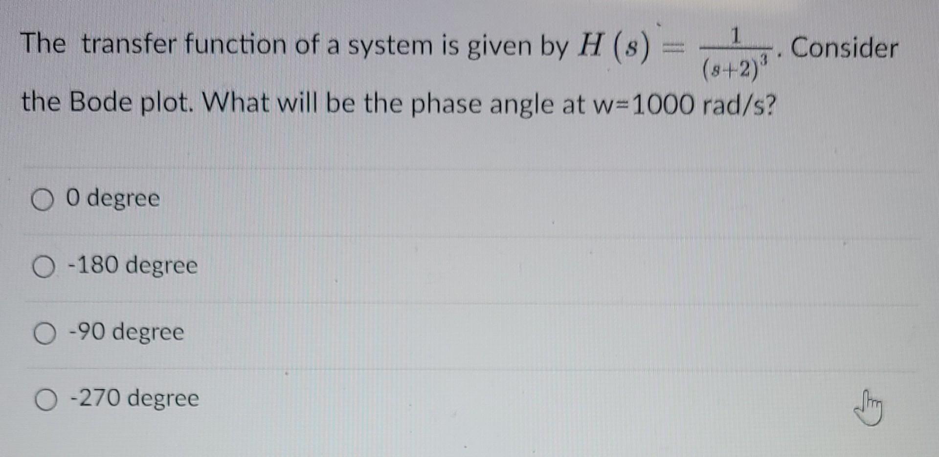Solved The transfer function of a system is given by | Chegg.com