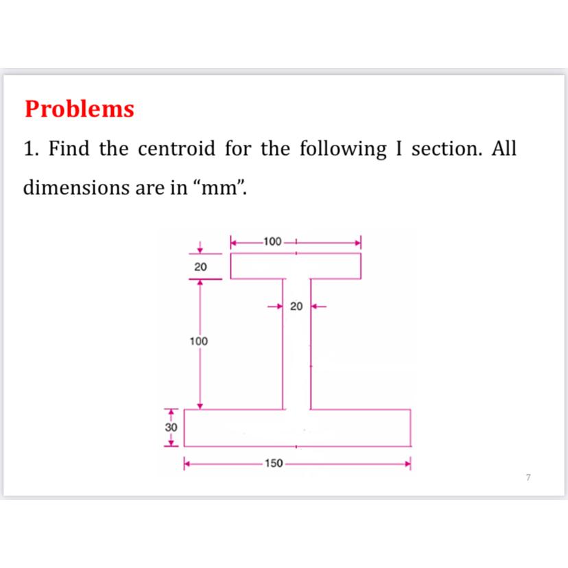 Solved ProblemsFind the centroid for the following I | Chegg.com