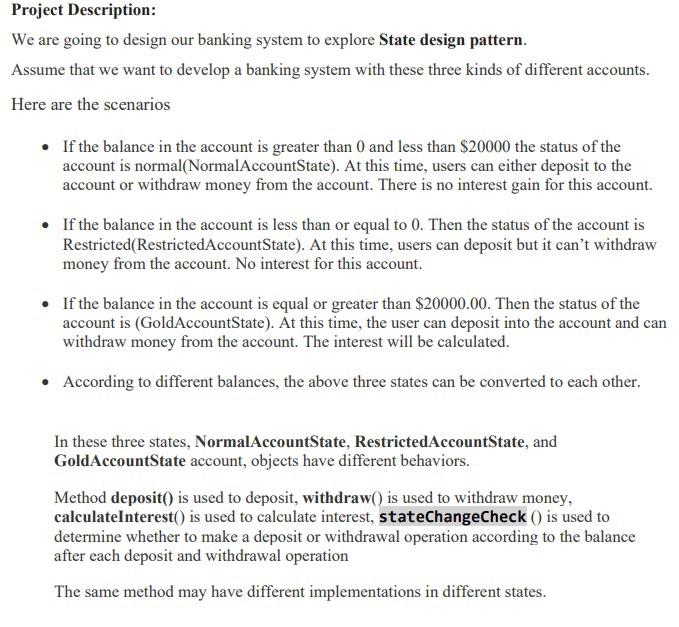 Solved • Account.java • AccountState.java • Restricted | Chegg.com