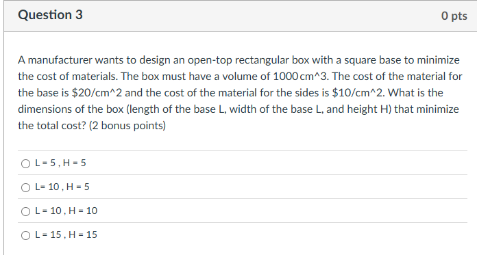 Solved Question 3A manufacturer wants to ﻿design an | Chegg.com