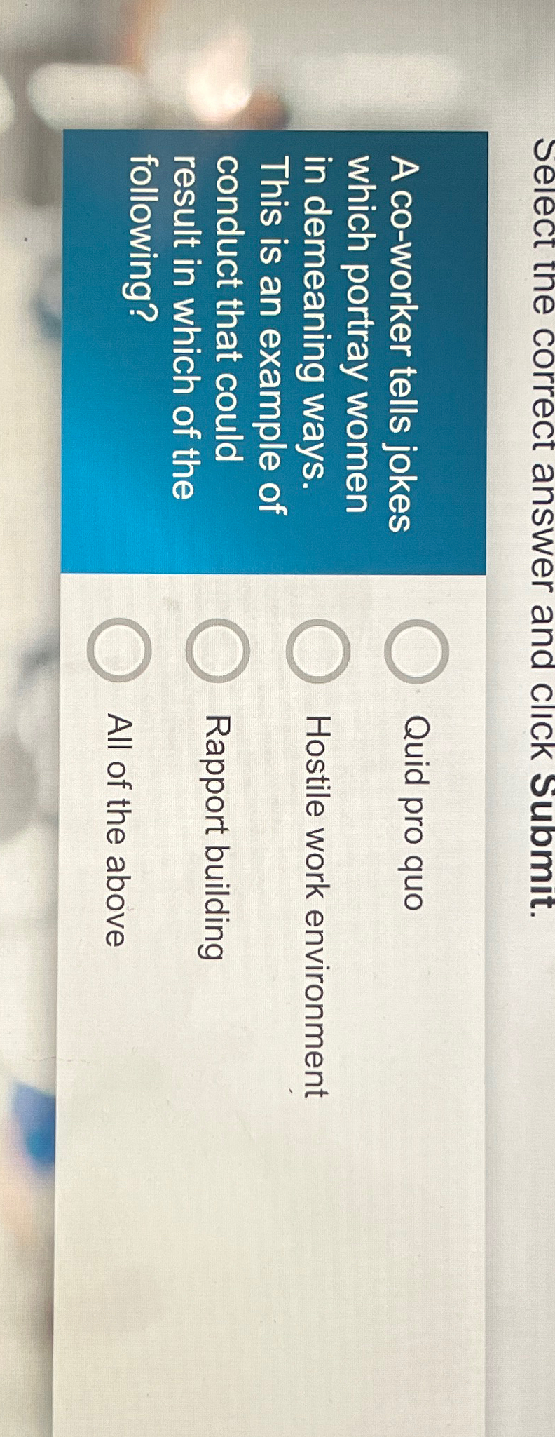 Solved select the correct answer and click Submit.A | Chegg.com