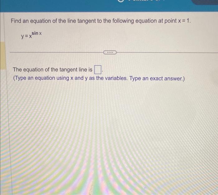 Solved Find an equation of the line tangent to the following | Chegg.com