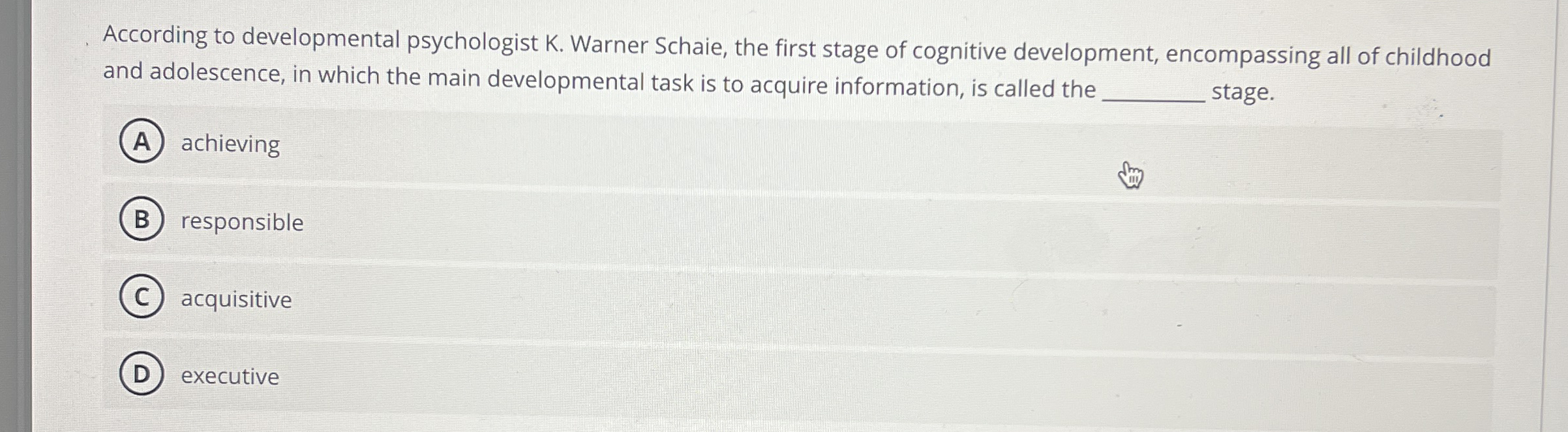 Solved According to developmental psychologist K. ﻿Warner | Chegg.com
