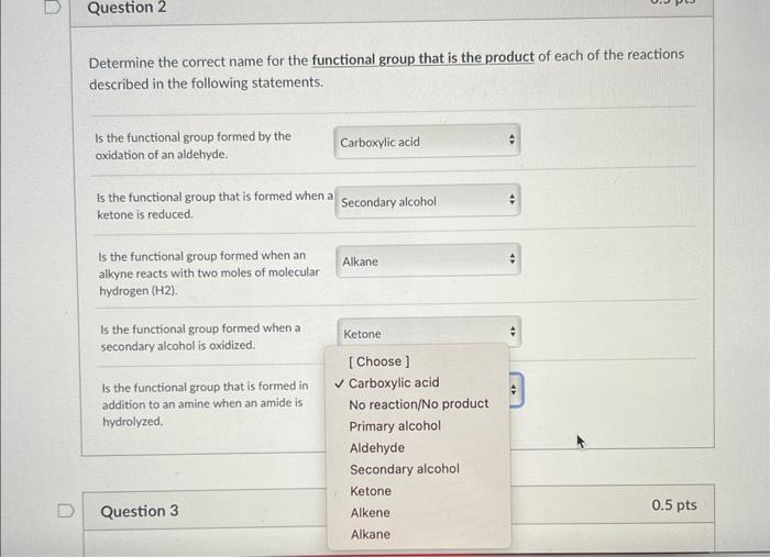 Solved Determine the correct name for the functional group | Chegg.com