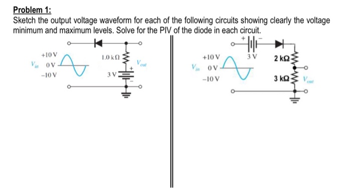 Solved Problem 1: Sketch the output voltage waveform for | Chegg.com