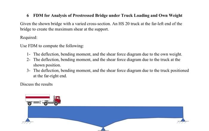 6 FDM for Analysis of Prestressed Bridge under Truck | Chegg.com