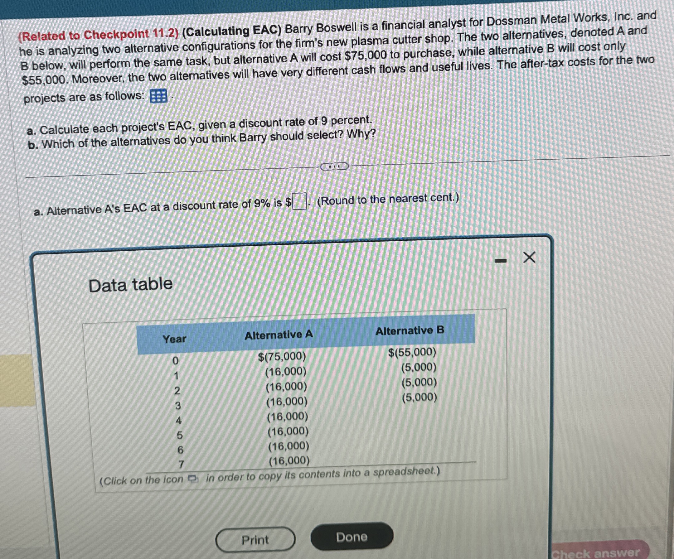 Solved (Related to Checkpoint 11.2) (Calculating EAC) ﻿Barry | Chegg.com