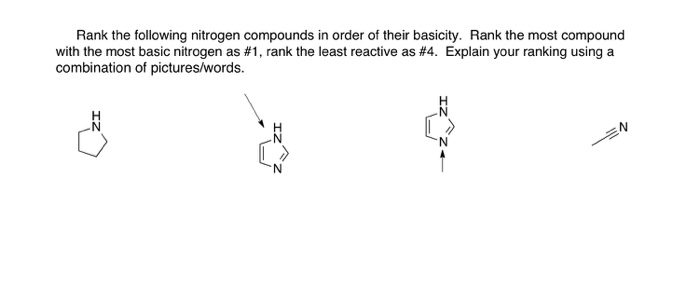Solved Rank the following nitrogen compounds in order of | Chegg.com
