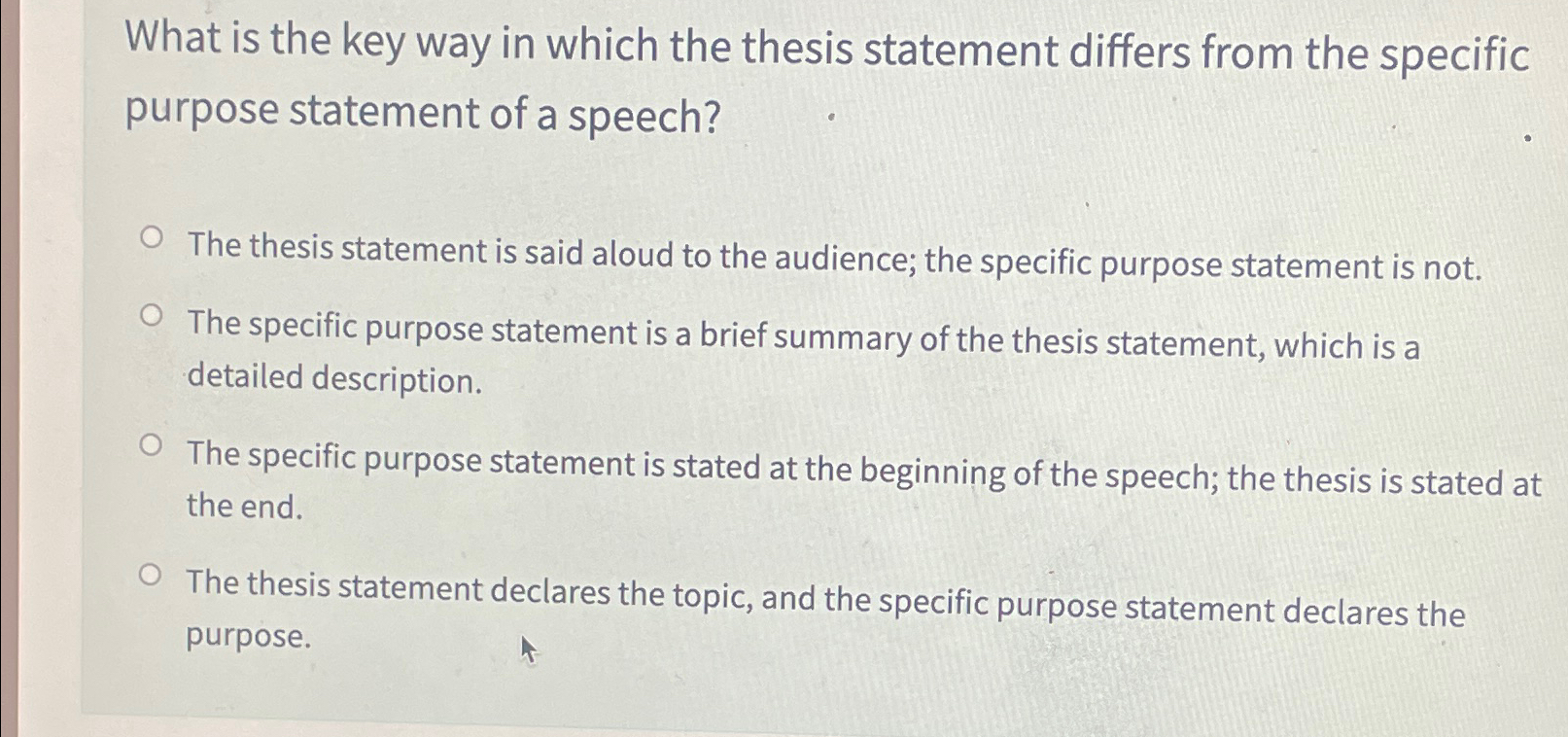 Solved What is the key way in which the thesis statement | Chegg.com
