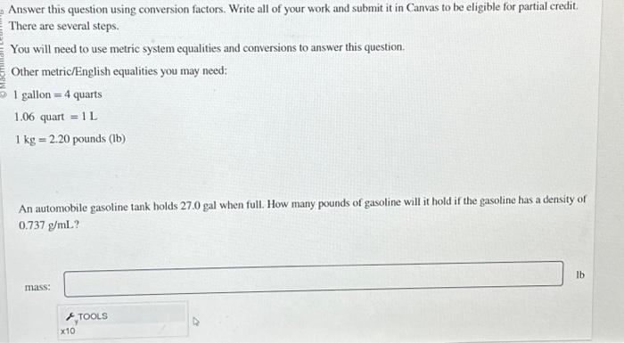 Solved Answer this question using conversion factors. Write | Chegg.com