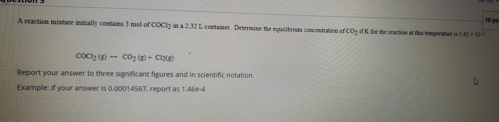 Solved A reaction mixture initially contains 3 mol of COC12 | Chegg.com