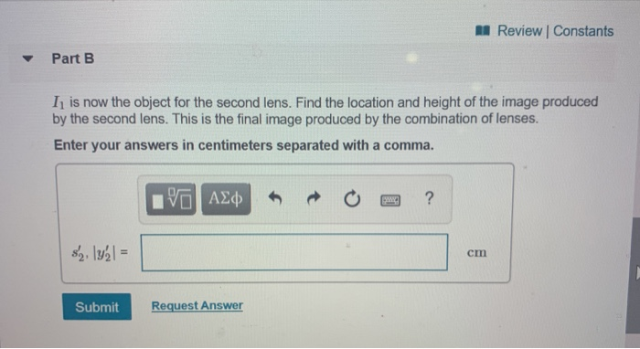 Solved Review Constants Part A When two lenses are used in | Chegg.com