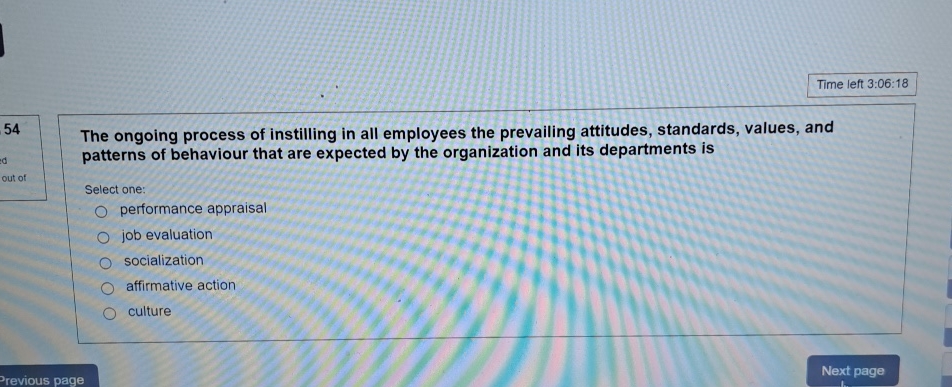 Solved Time left 3:06:1854 ﻿out ofThe ongoing process of | Chegg.com
