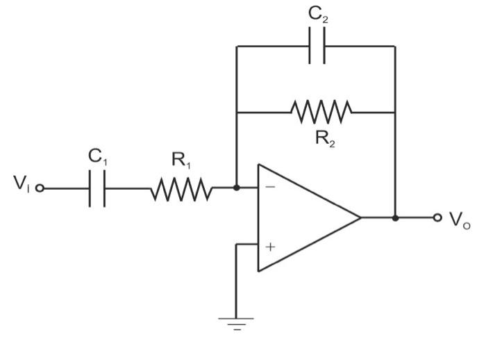 Solved In the given circuit, with R1=2 kΩ, R2=20 kΩ, C1=0.02 | Chegg.com