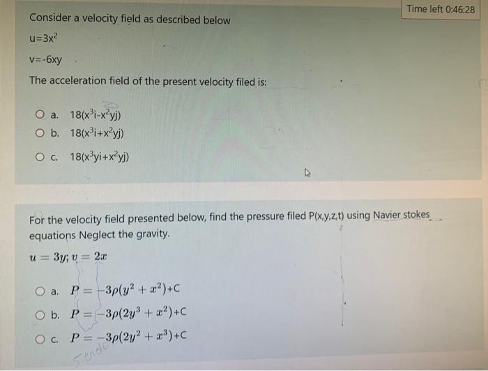 Solved Consider a velocity field as described below | Chegg.com