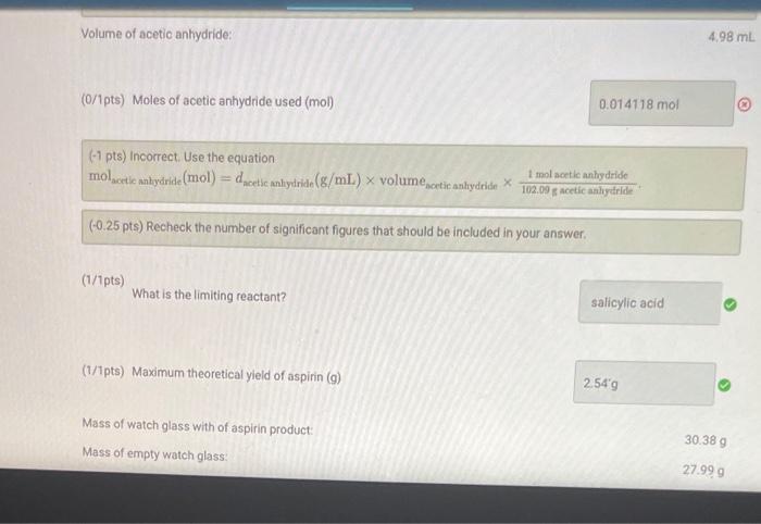 Solved REPORT SUMMARY Data And Report Submission - Aspirin | Chegg.com