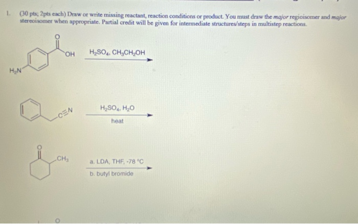 Solved 1. (30 pts: 2pts cach) Draw or write missing | Chegg.com