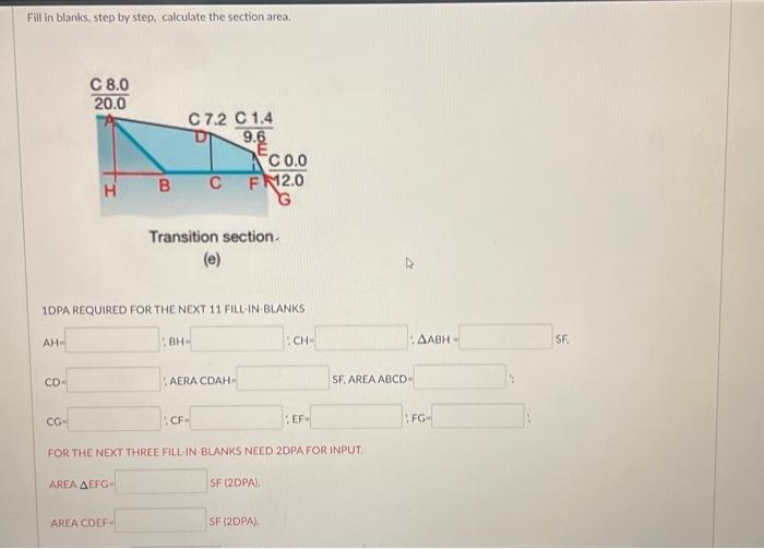 Solved Fill in blanks, step by step. calculate the section | Chegg.com