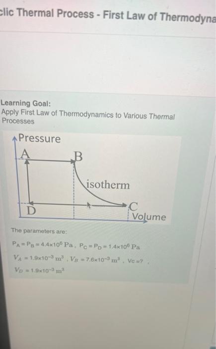 Solved Elic Thermal Process - First Law of Thermodyna | Chegg.com