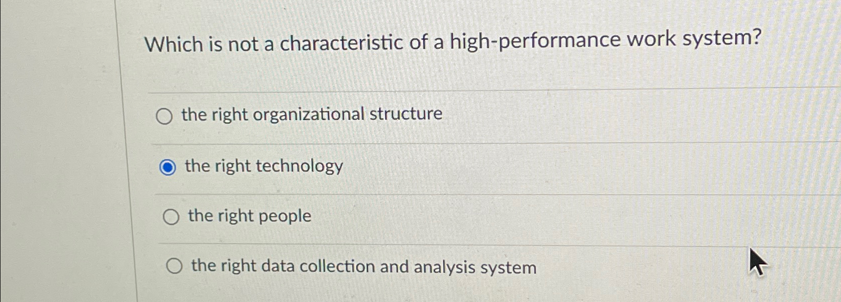 Solved Which is not a characteristic of a high-performance | Chegg.com