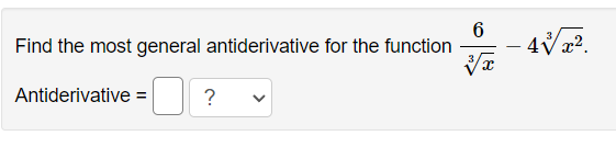 Solved Find The Most General Antiderivative For The Function