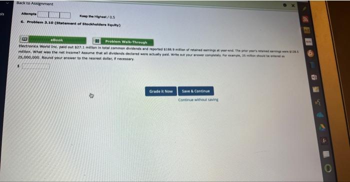 6. Problem 3,10 (Statement of Stodholders Equity) | Chegg.com