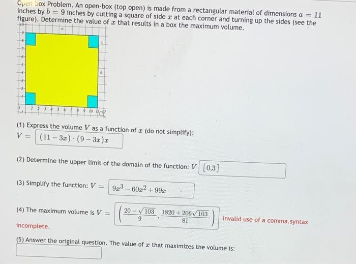 Solved Open box Problem. An open-box (top open) is made from | Chegg.com