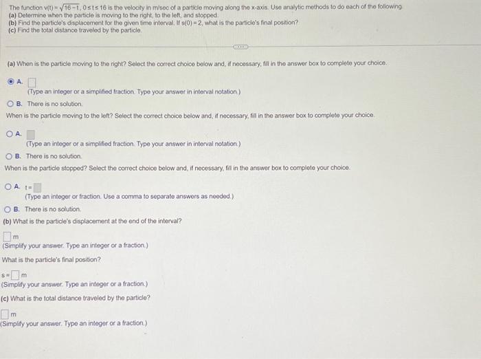 Solved The function v(t)=16−1,0 sts 16 is the velocity in | Chegg.com