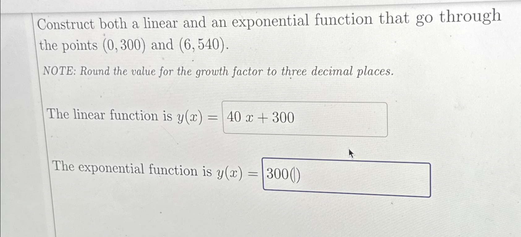 Solved Construct both a linear and an exponential function | Chegg.com