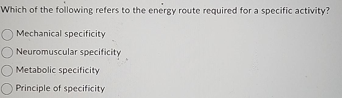 Solved Which of the following refers to the energy route | Chegg.com