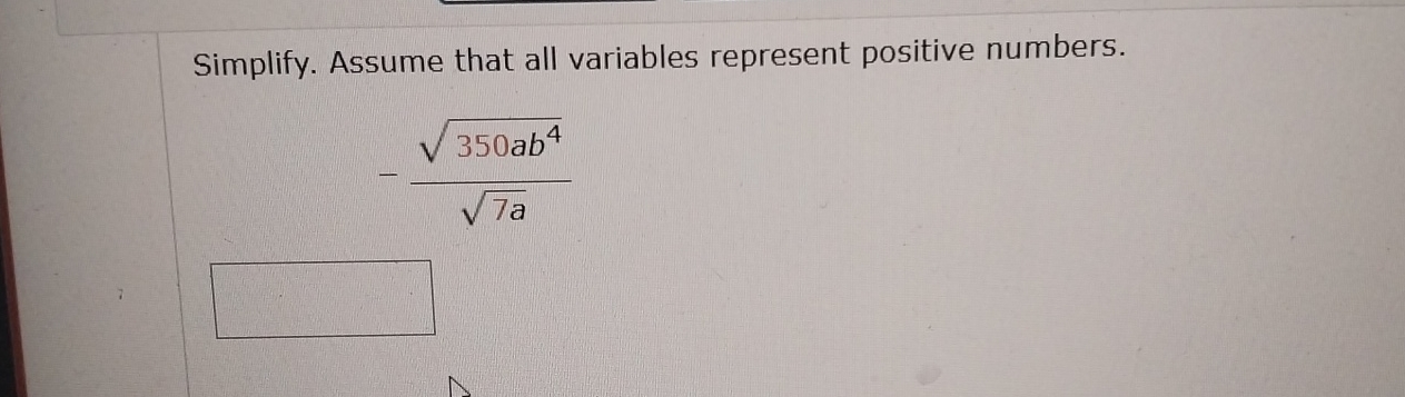 Solved Simplify. Assume that all variables represent | Chegg.com