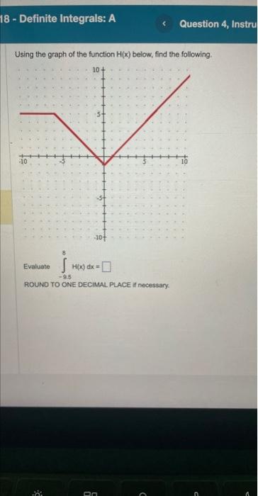 Solved Using the graph of the function H(x) below, find the | Chegg.com