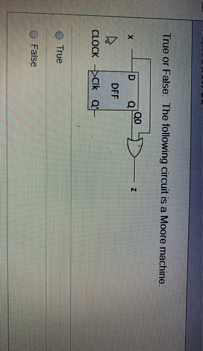 Solved True or False: The following circuit is a Moore | Chegg.com
