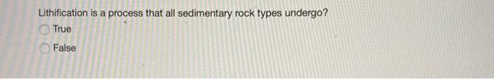 Solved Lithification is a process that all sedimentary rock | Chegg.com